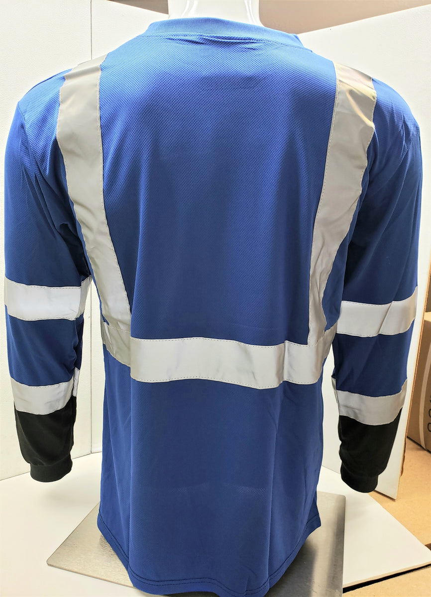 FX Two Tone Blue Safety Long Sleeve Shirt – RG Safety
