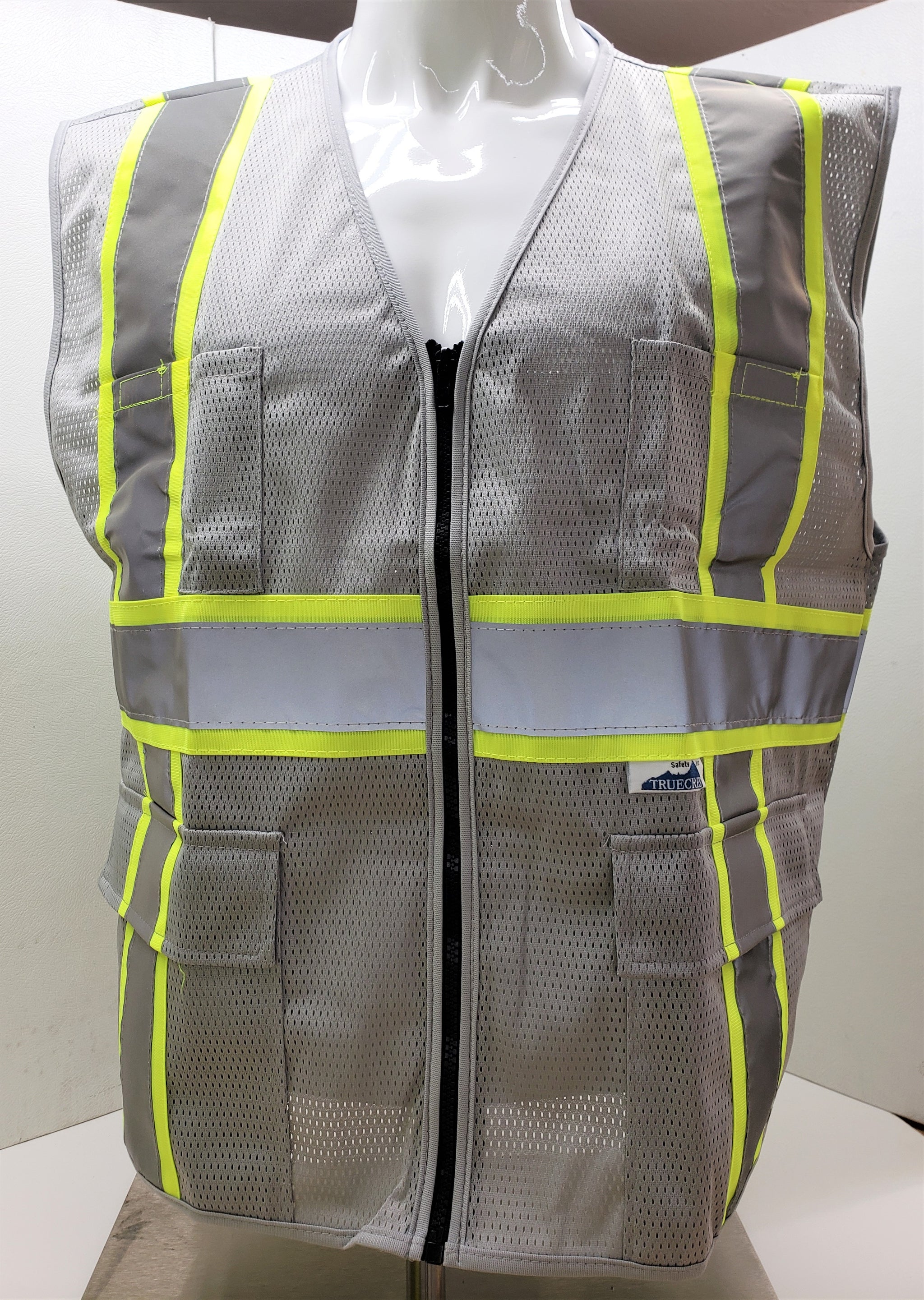 Two Tone Gray Safety Vest with 6 Pockets – RG Safety