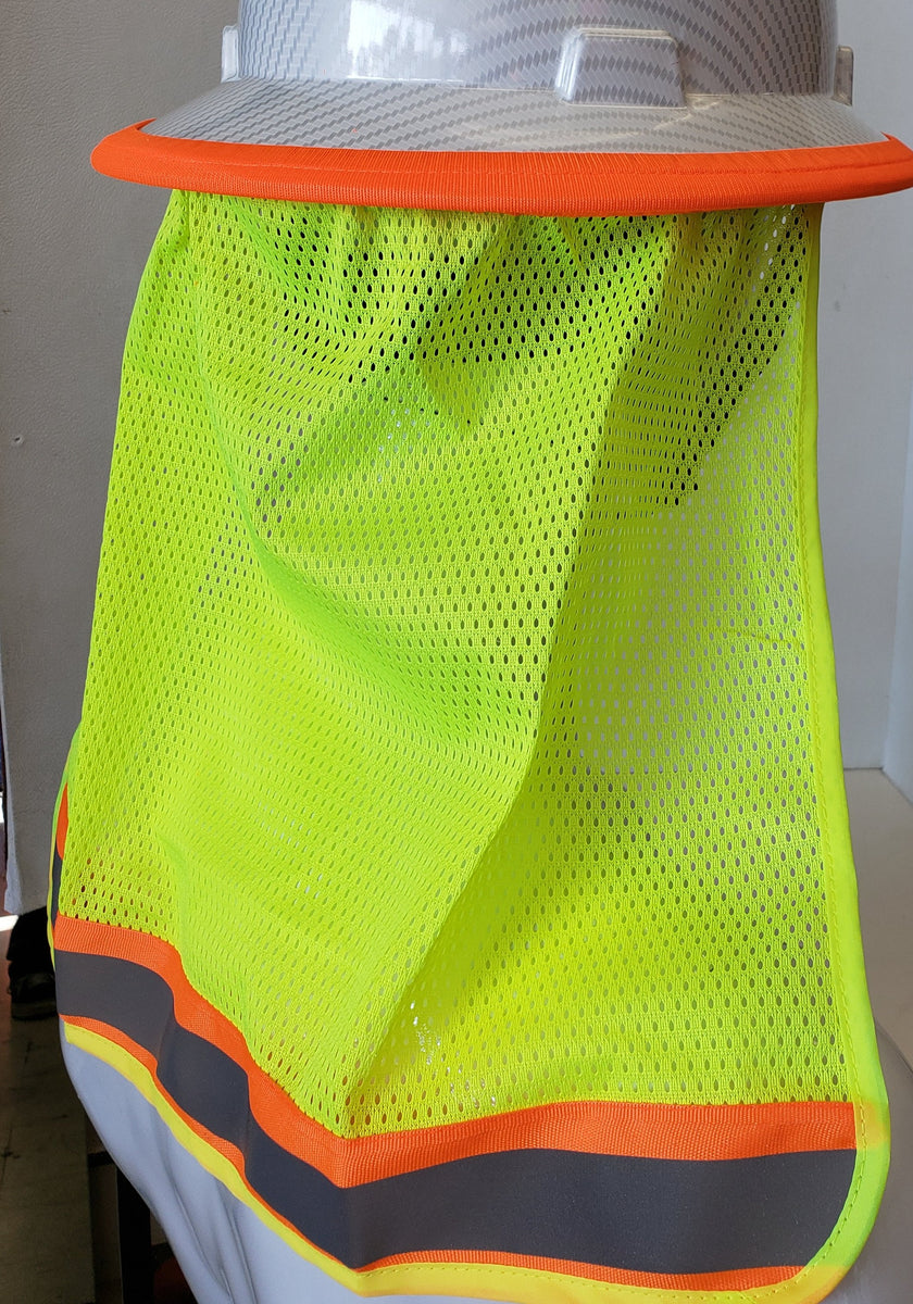 FX Yellow HI Visibility Reflective Hard Hat Neck Shade for Full Brim a ...