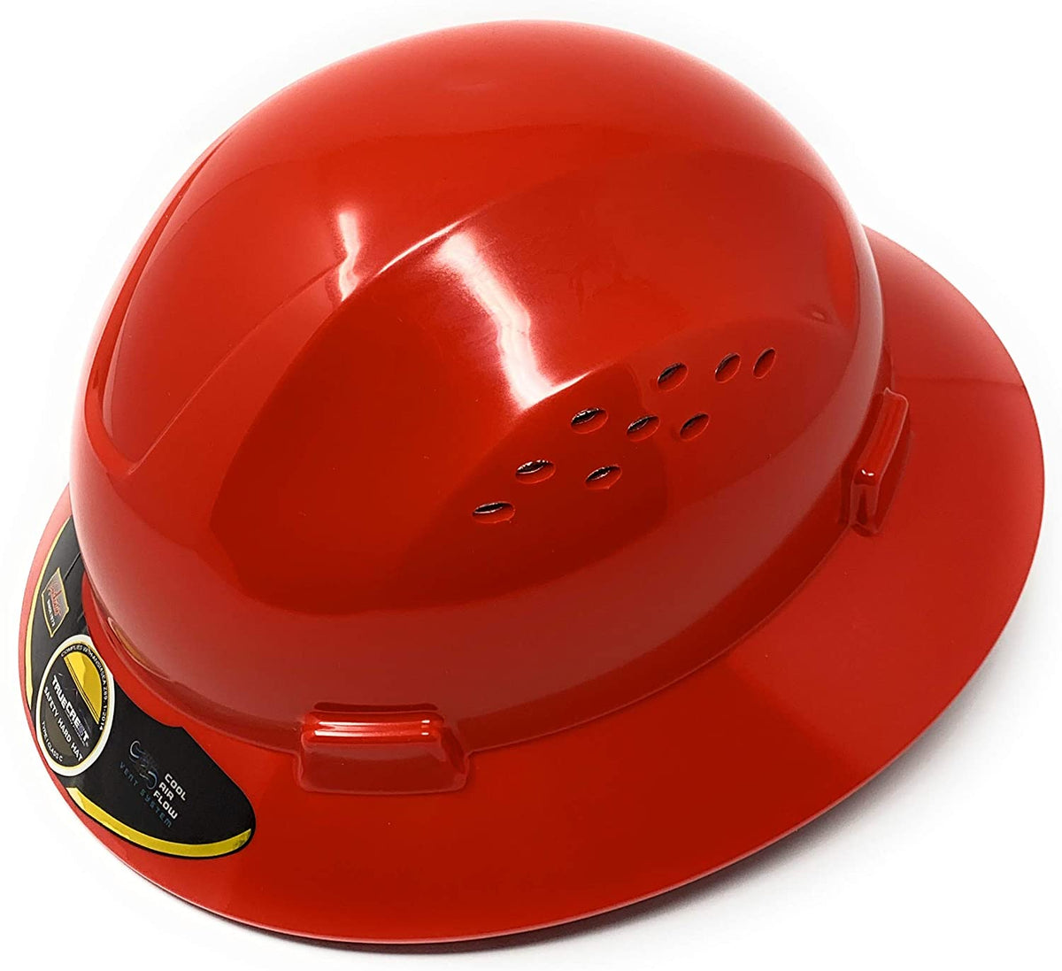 HDPE Red Full Brim Hard Hat with Fas-trac Suspension – RG Safety