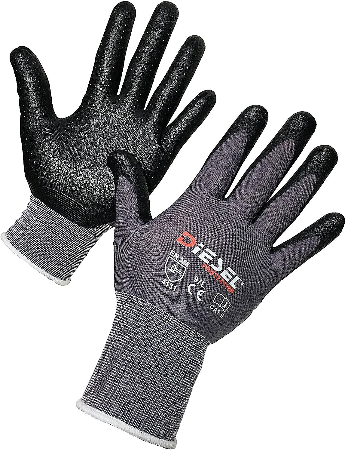 12-Pair Diesel D’LUXE Glove Ultra-Lightweight breathable Dotted palms ...